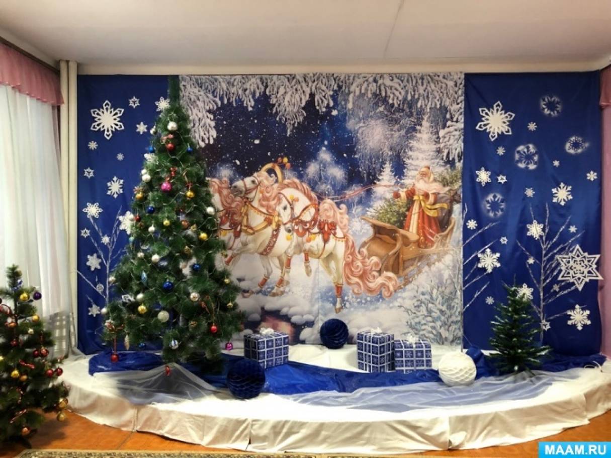 Новогоднее оформление зала, страница 2. Воспитателям детских садов ...
