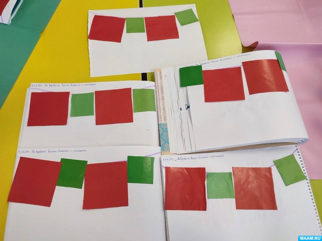 ООД по аппликации «На веревочке висят большие и маленькие во второй младшей группе 1 фото