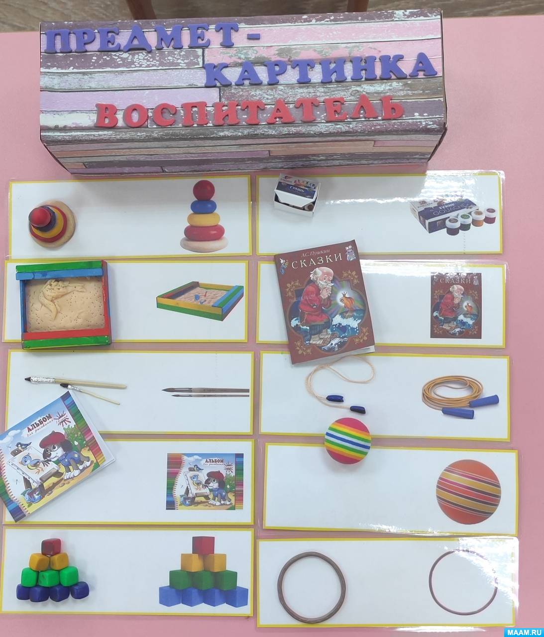 Дидактическая игра «Предмет — картинка «Воспитатель» для детей 2–3 лет ...