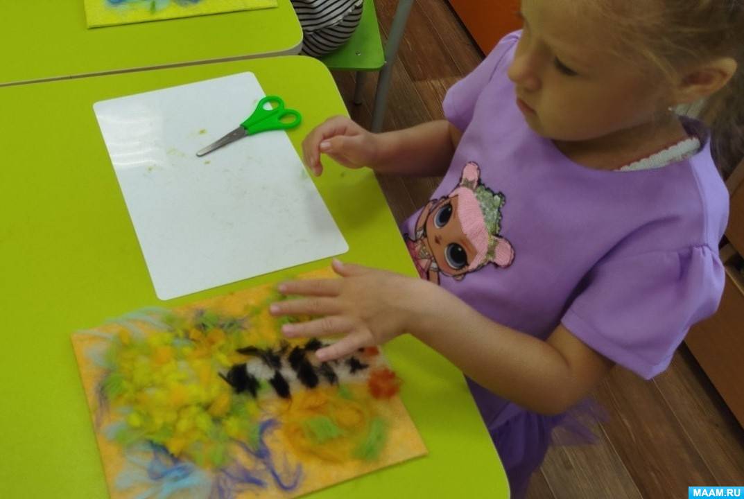 «Картина из шерсти «Берёзка». Непосредственно-образовательная ...