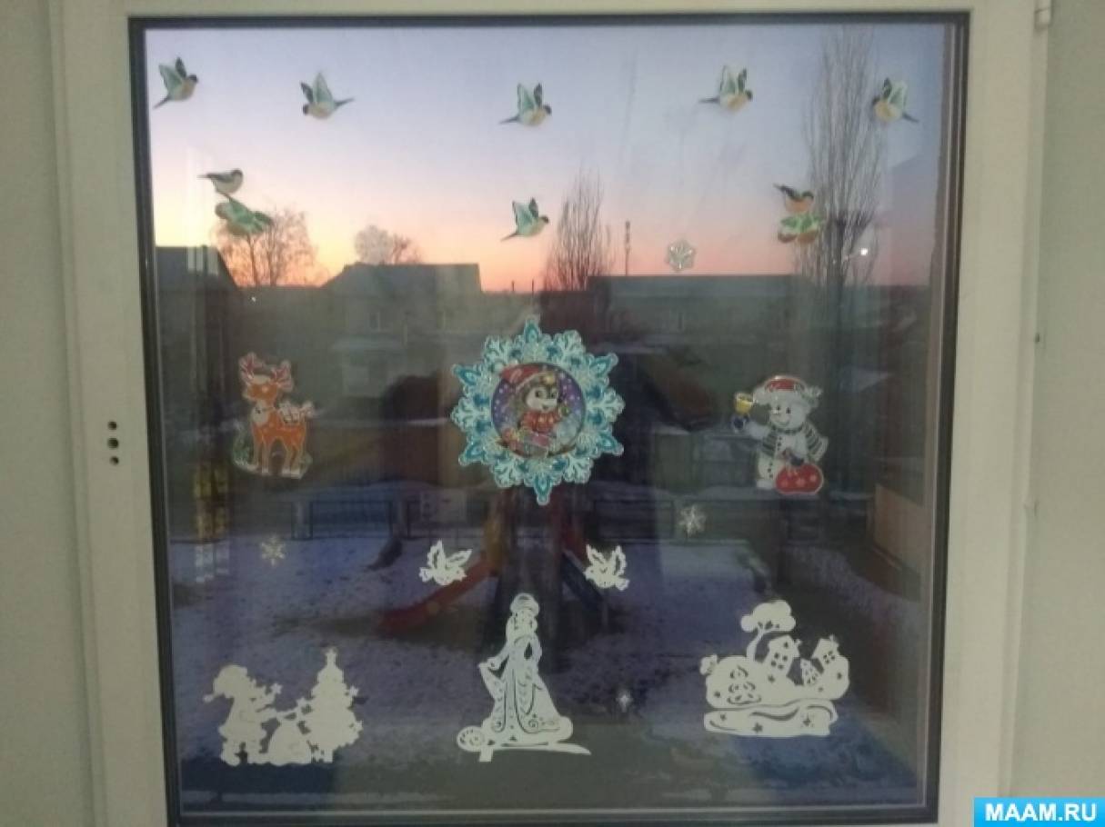 Фотоотчет «Новогоднее оформление окон» (4 фото). Воспитателям детских ...