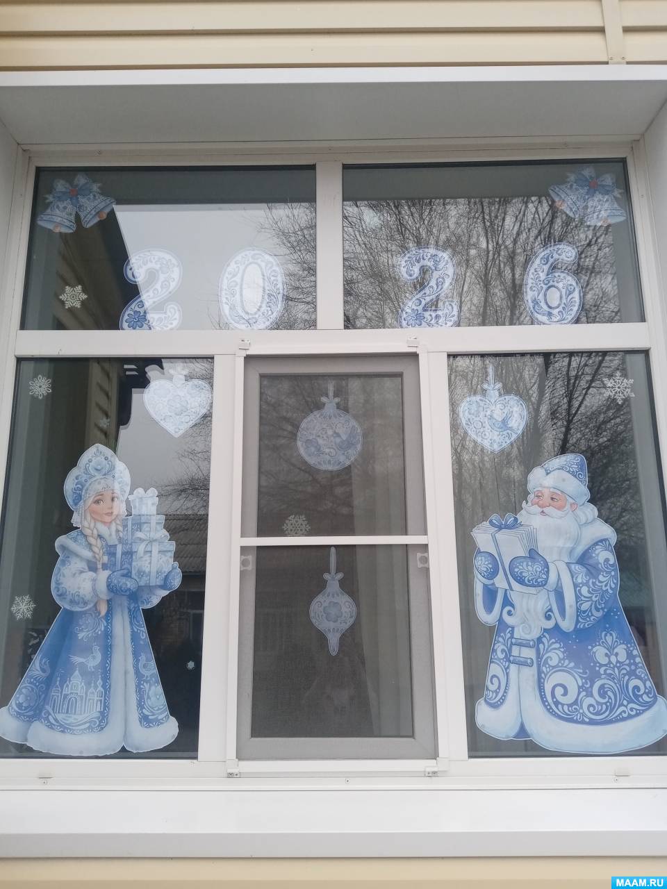 Новогоднее оформление окон в средней группе «Зимние красоты» (2 фото ...