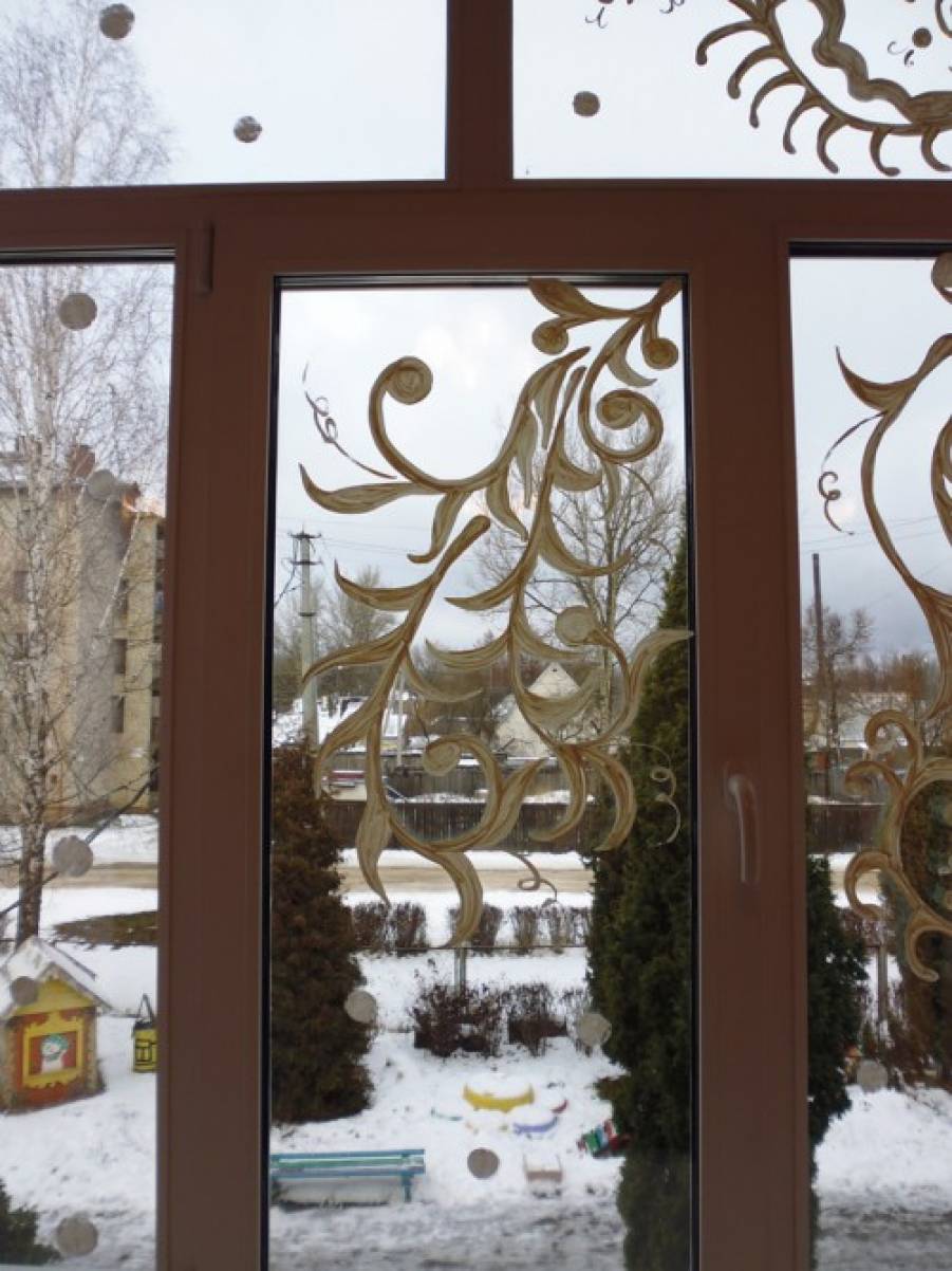 «Новогодние окна» (оформление) (6 фото). Воспитателям детских садов ...