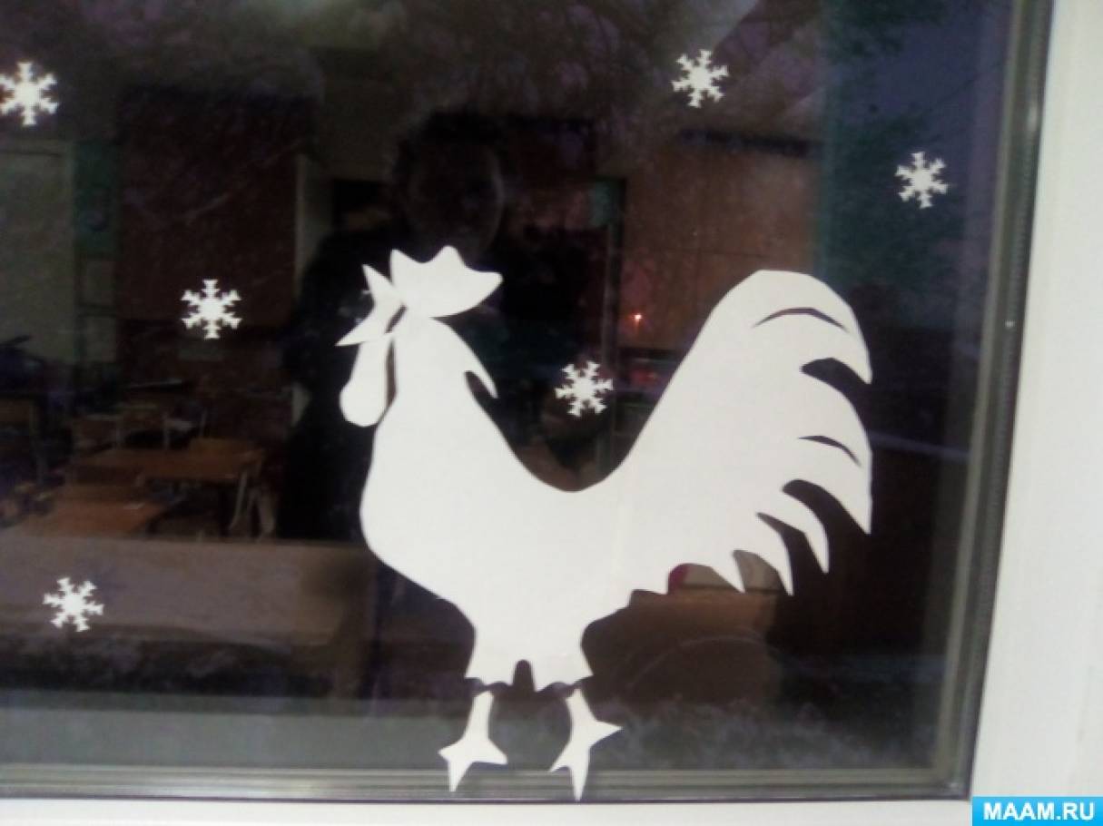 Новогоднее украшение для окна (7 фото). Воспитателям детских садов ...