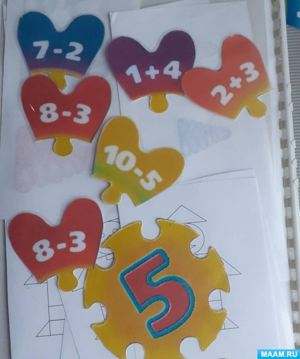 Математические пазлы «Собери цветок» для старших дошкольников (5 фото ...