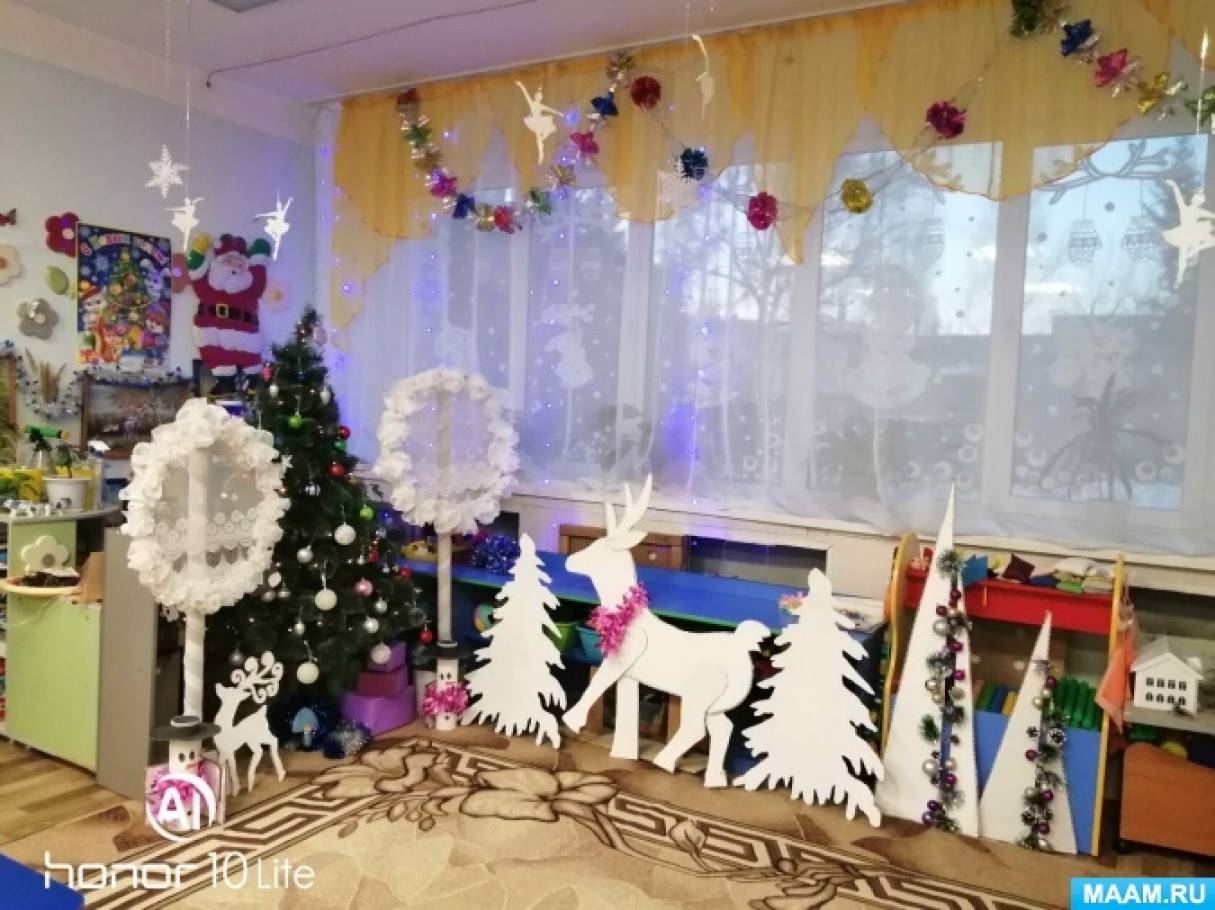 Новогоднее оформление. Как мы украсили группу (8 фото). Воспитателям ...