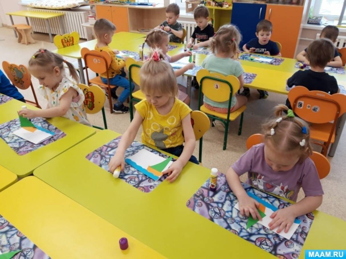 Конспект занятия по аппликации во второй младшей группе «Кораблик» (4 ...