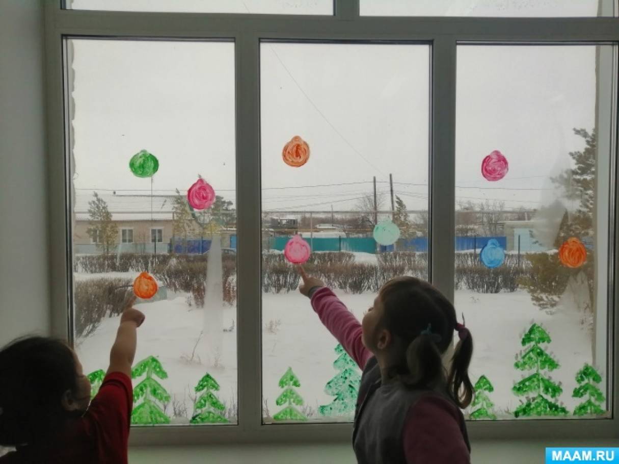 Новогоднее оформление окон (2 фото). Публикация 1562454. Воспитателям ...