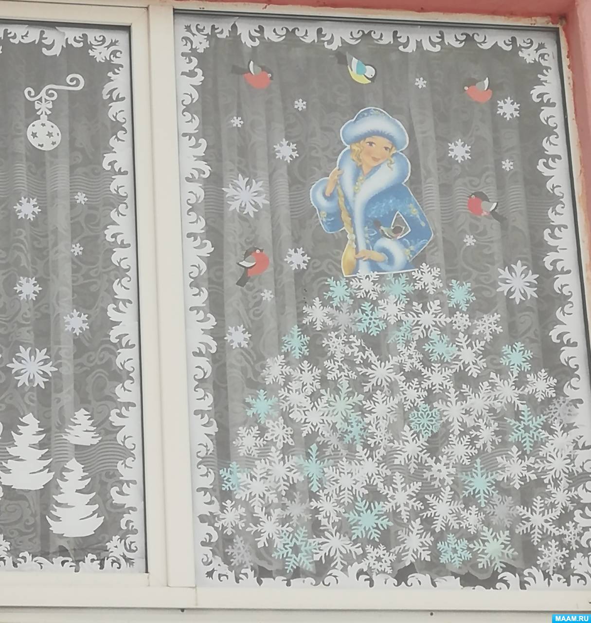 Новогоднее оформление окон (18 фото). Публикация 1688609. Воспитателям ...