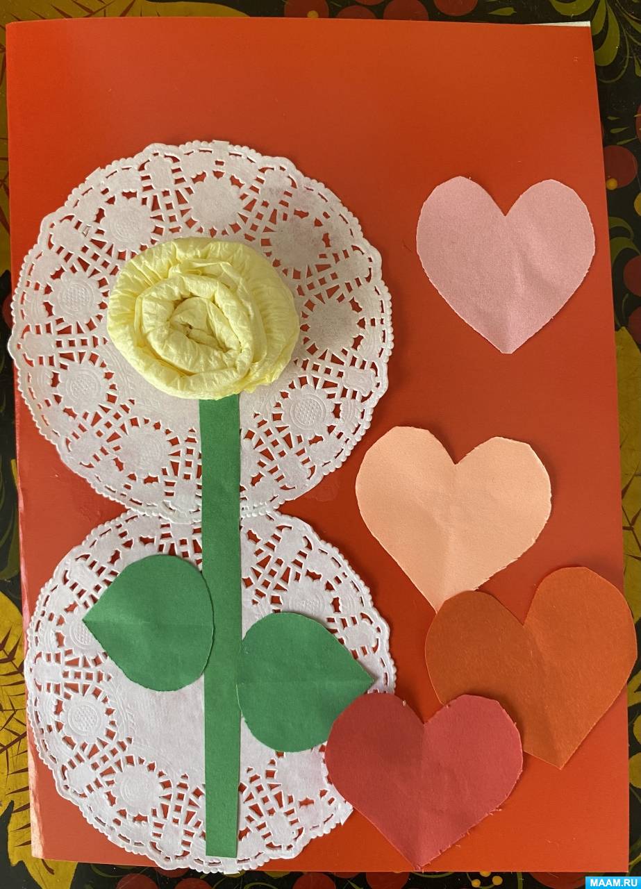 Конспект ООД по аппликации «Открытка для мамулечки 8 фото Воспитателям детских садов