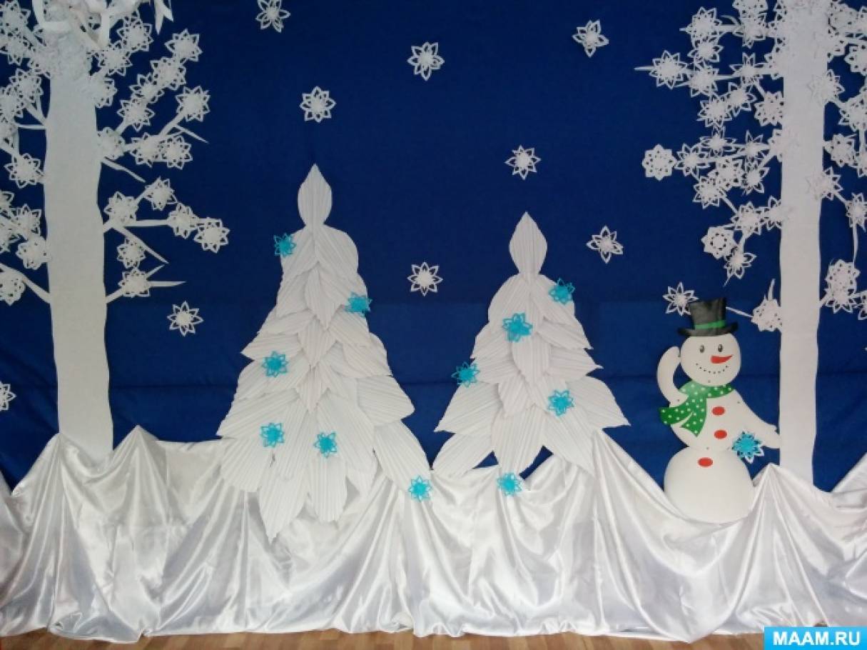 Новогоднее оформление зала в школе своими руками - 98 фото