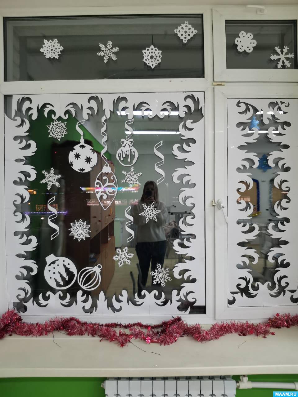 Новогодние окна. Оформление в детском саду (4 фото). Воспитателям ...