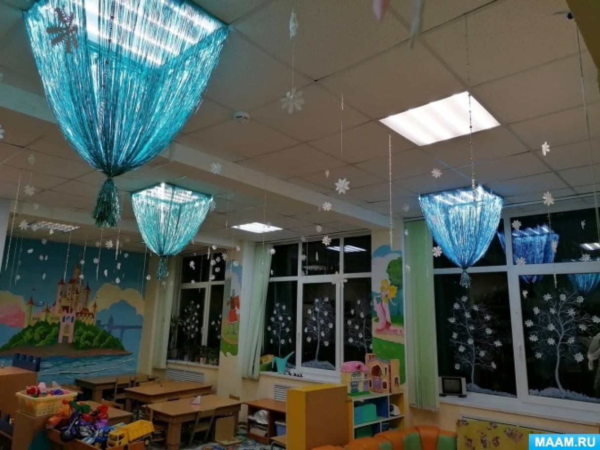 Новогоднее оформление группы детского сада (5 фото). Воспитателям ...