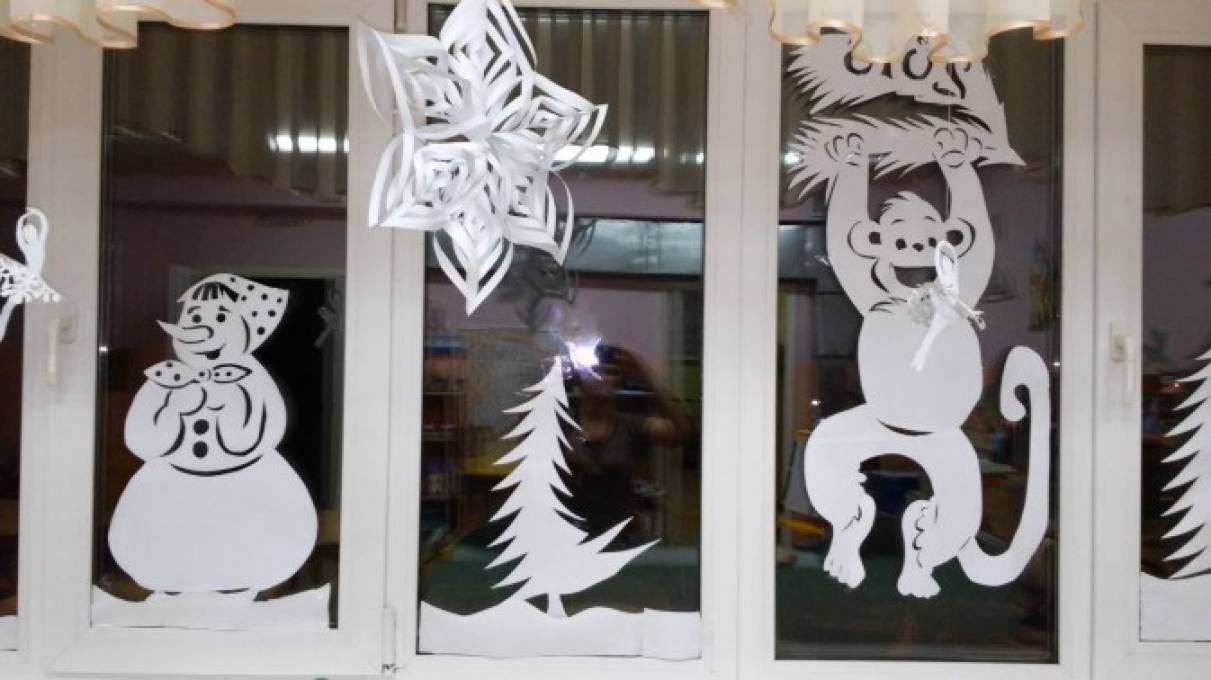 Новогоднее оформление окон (3 фото). Публикация 378182. Воспитателям ...