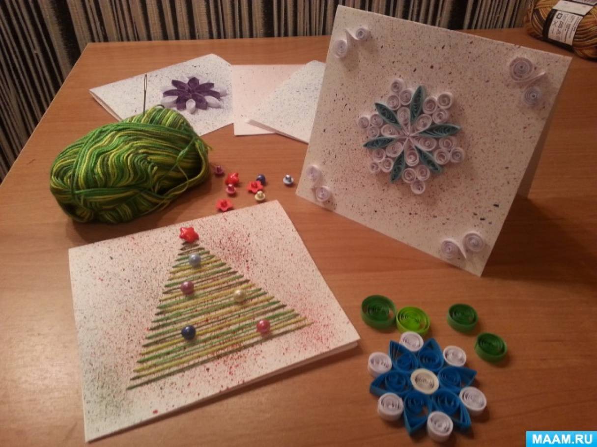 Новогодние открытки своими руками (7 фото). Воспитателям детских садов ...